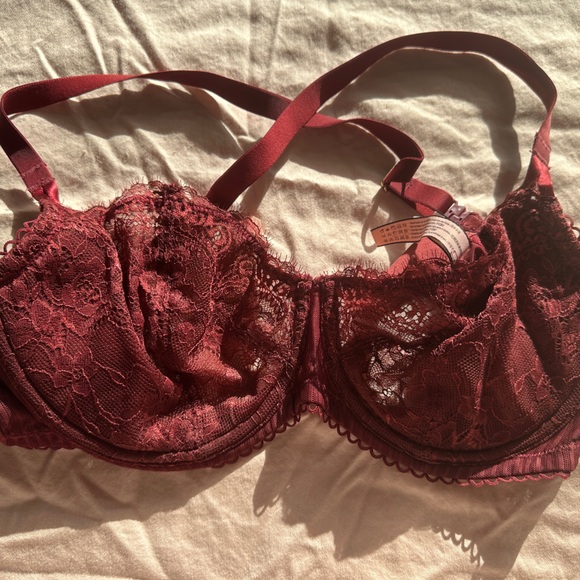 Dobreva | Intimates & Sleepwear | Luxurious Lace Bra In Deep Burgundy ...